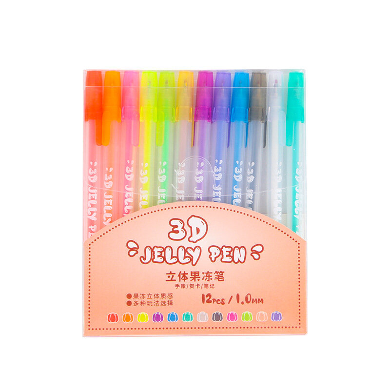 Креативная 3D желейная ручка color stereo pen в упаковке для студентов, цветная ручная роспись, обводка ключевым маркером