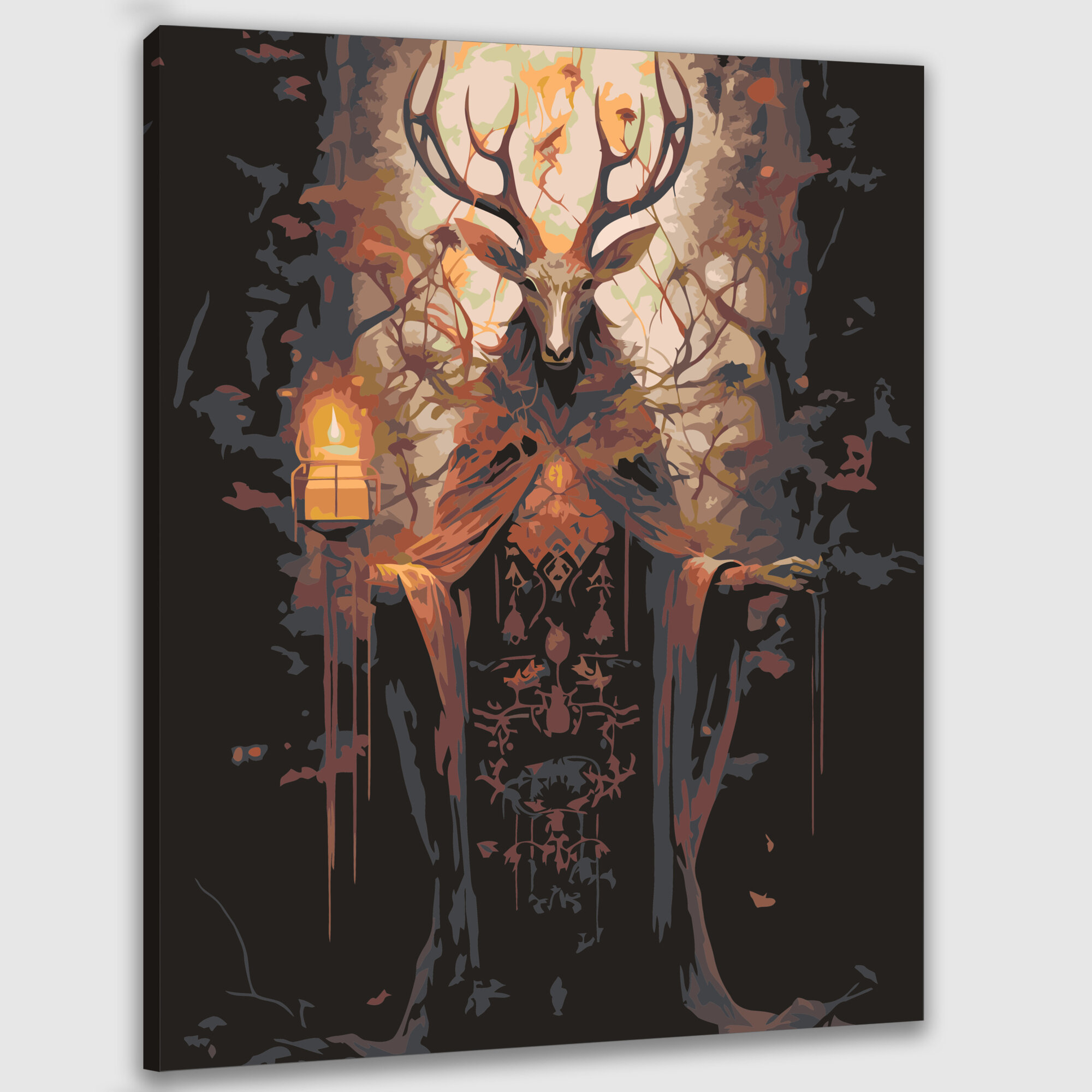 Картина по номерам 40x50 см, шаман, магия, смешанная техника, фотографии, иллюстрации, изысканные одежды, духи