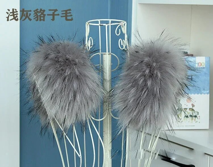 Qearlstar Женщины Faux Мех куртка украшение Мех плечо плечовая полоса 2pcs одежда сумка аксессуары,100,26,5, искусственный мех, полиэстер, полиэстер, серый/черный, SKU00340