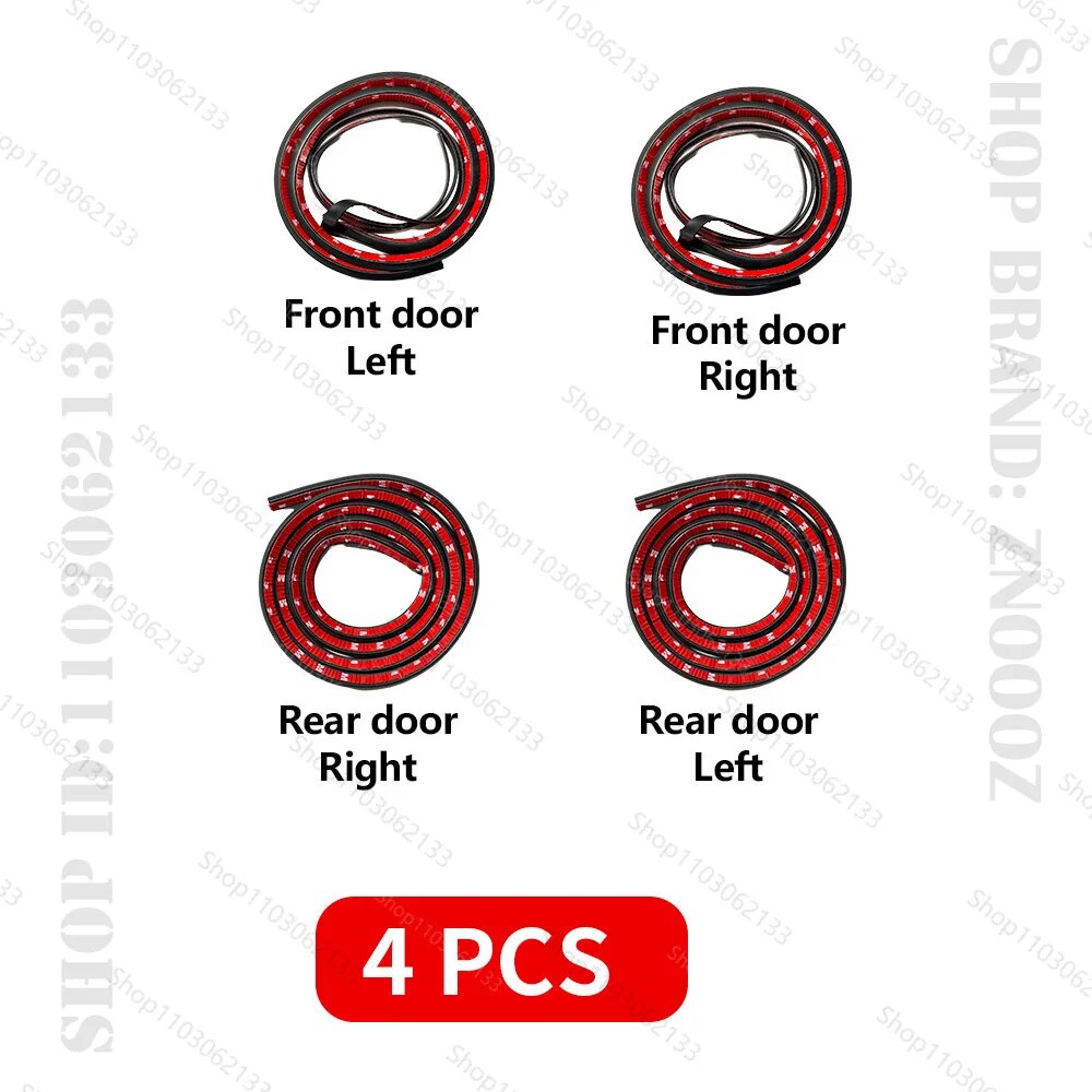 Для Ford Explorer 1990-2025 гг, уплотнительная лента для двери автомобиля, резиновая двухслойная уплотнительная защита, звукоизоляционная пылезащитная уплотнительная лента, набор из 12 шт. 4 PCS Car door