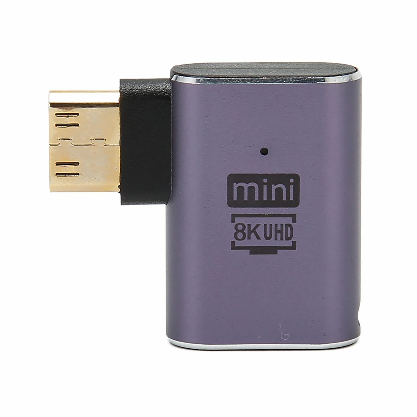 Адаптер Mini HDMI-HDMI под прямым углом, 8K 60Hz, со светодиодом