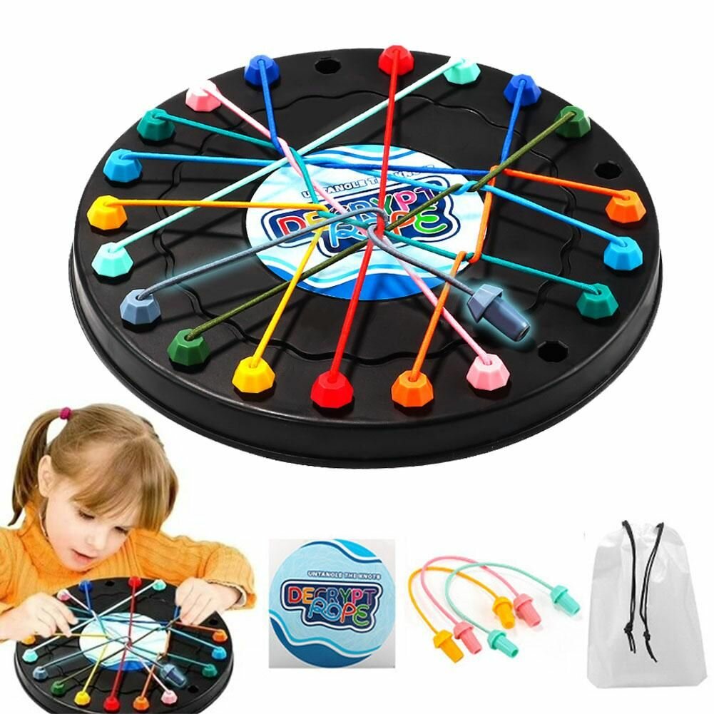 Настольная игра головоломка Brainy Knots Шнурочки для всей семьи: развивающая логическая игра с верёвочными заданиями