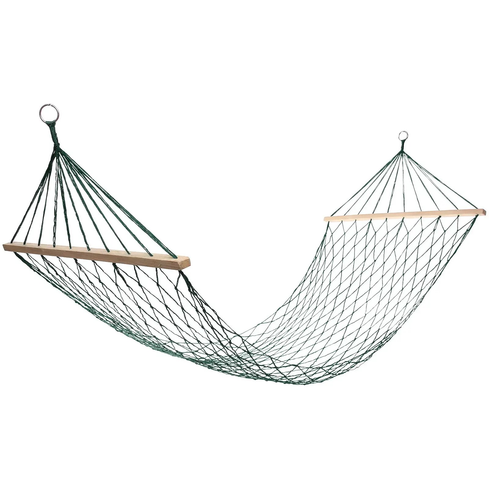 Гамак плетеный с перекладиной, 200х80см, нейлон, оранжевый/зеленый