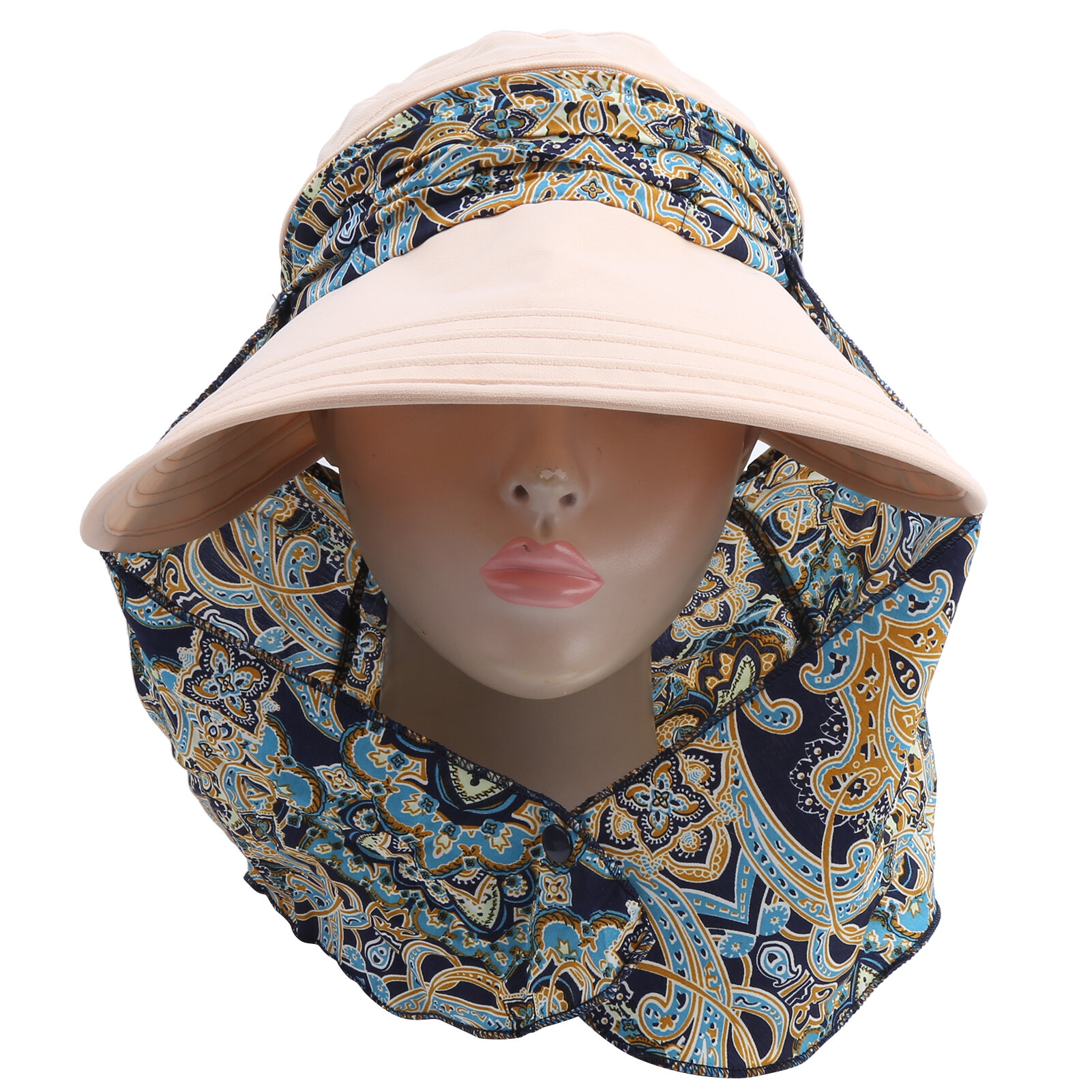 Женская портативная защитная накидка от солнца для улицы, модный съемный козырек-шарф, цвет хаки