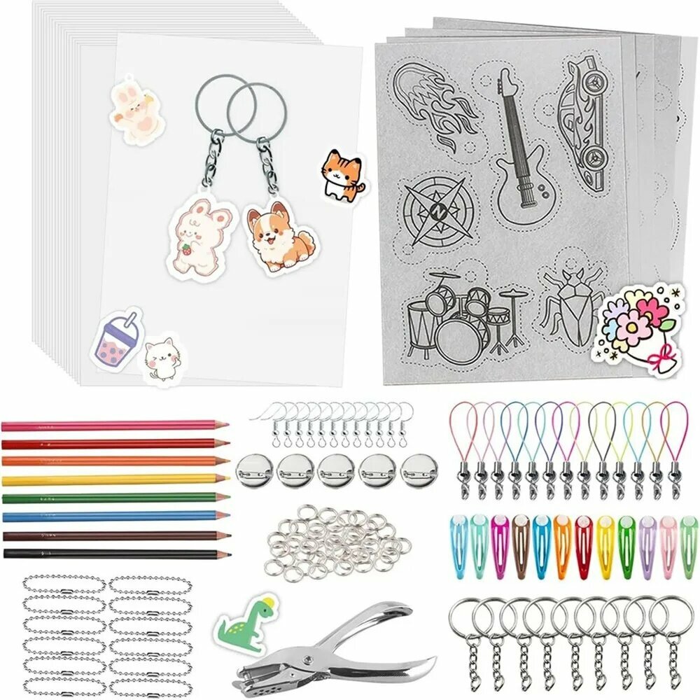 Комплект брелока ShrinkyDink формата А5 наборы термоусадочной бумаги Shrink Dinks