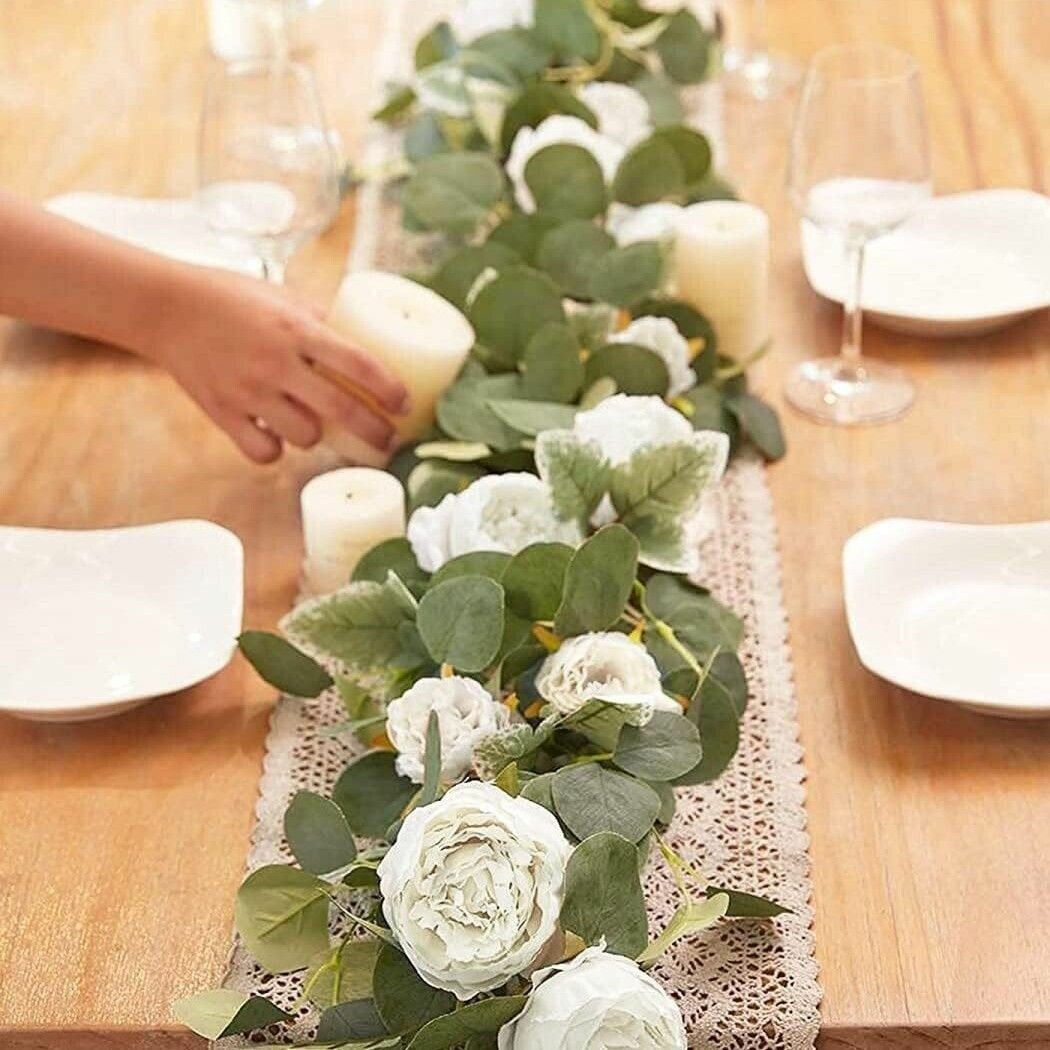 Цветы искусственные для декора белые пионы 15002