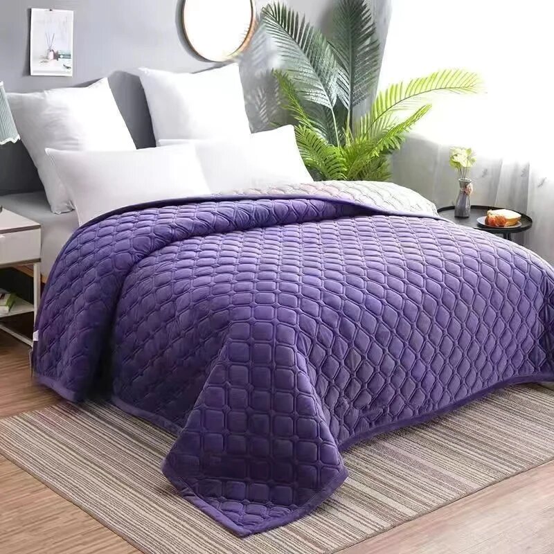 Мягкое бархатное покрывало mtuove 270x230 см Фиолетовый, 230x230cm 1pc, smoke purple