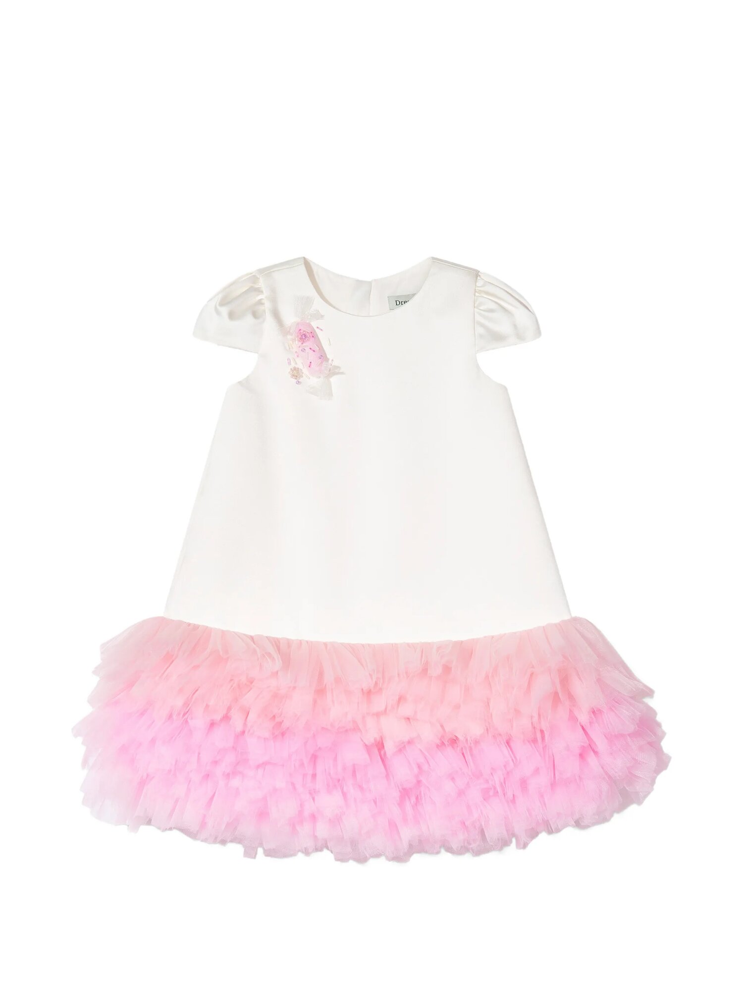 Платье Dress & Fleur Tulle-trim dress set, размер 4 года, белый — фото 1