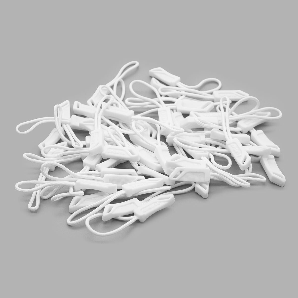 Пуллер для молнии, 8х65 мм, пластиковый, цвет белый, 50 штук, Айрис