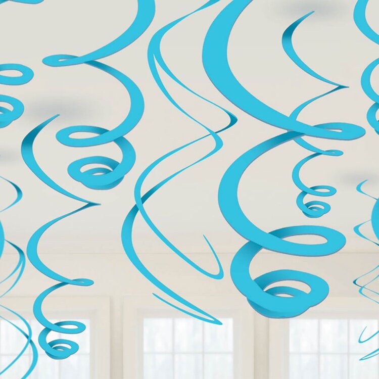 Спирали голубые Caribbean Blue, 12 штук