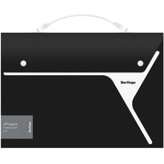 Папка-портфель Berlingo XF4_13221 13 отделений xProject А4 черная/белая 700мкм