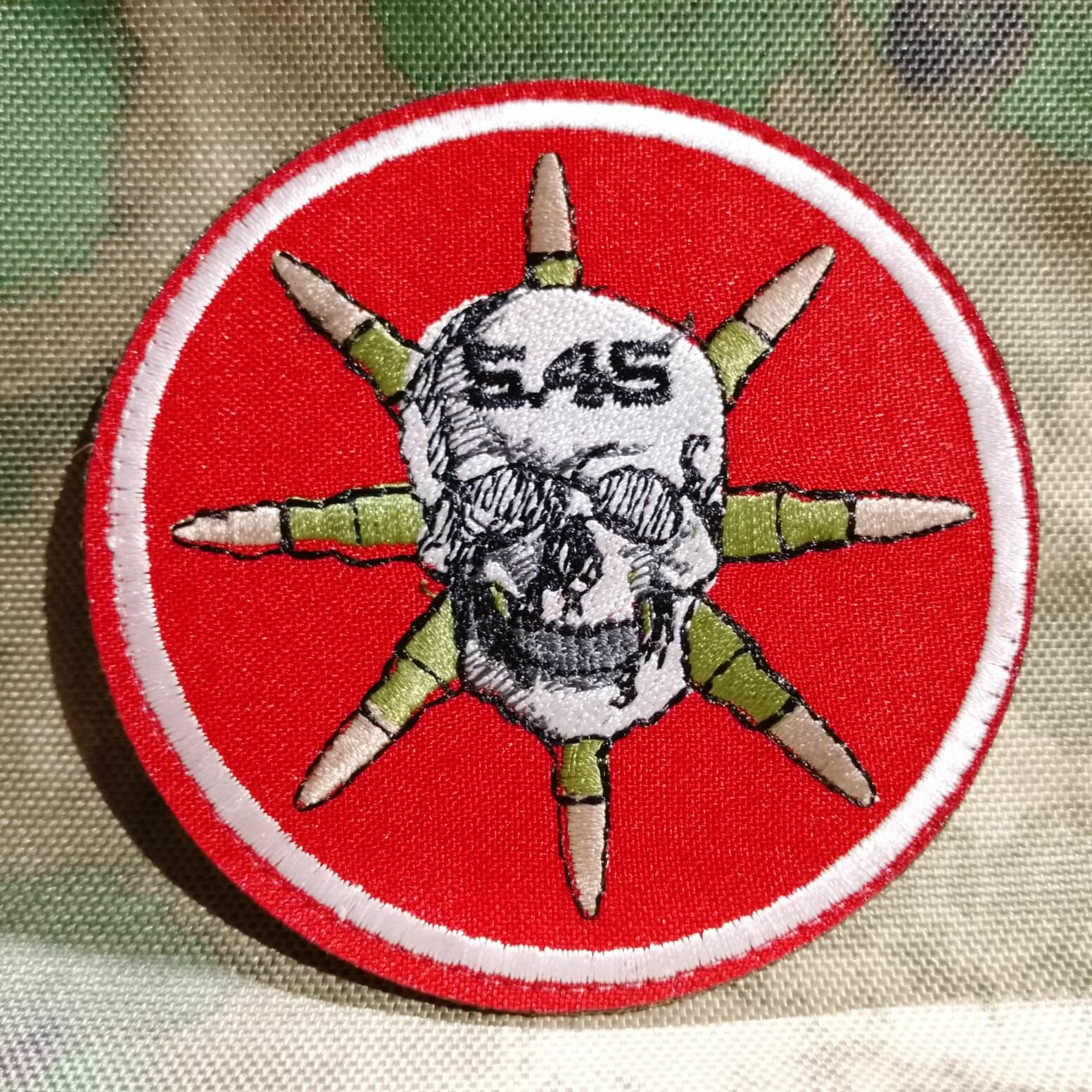 Нашивка-патч Череп с патронами 5 45 вышитая на липучке D-8