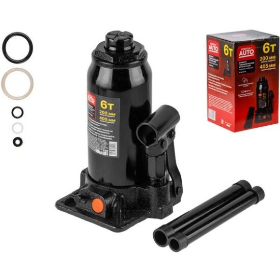 Startul Домкрат гидравлический 6т бутылочный 200-405мм AUTO (ST8019-06) (h min 200мм, h max 405мм)