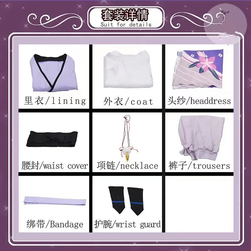 Wanderer Genshin Impact Scaramouche Cosplay Costume Wig Anime Game Balladeer White Kimono Halloween for Women Men