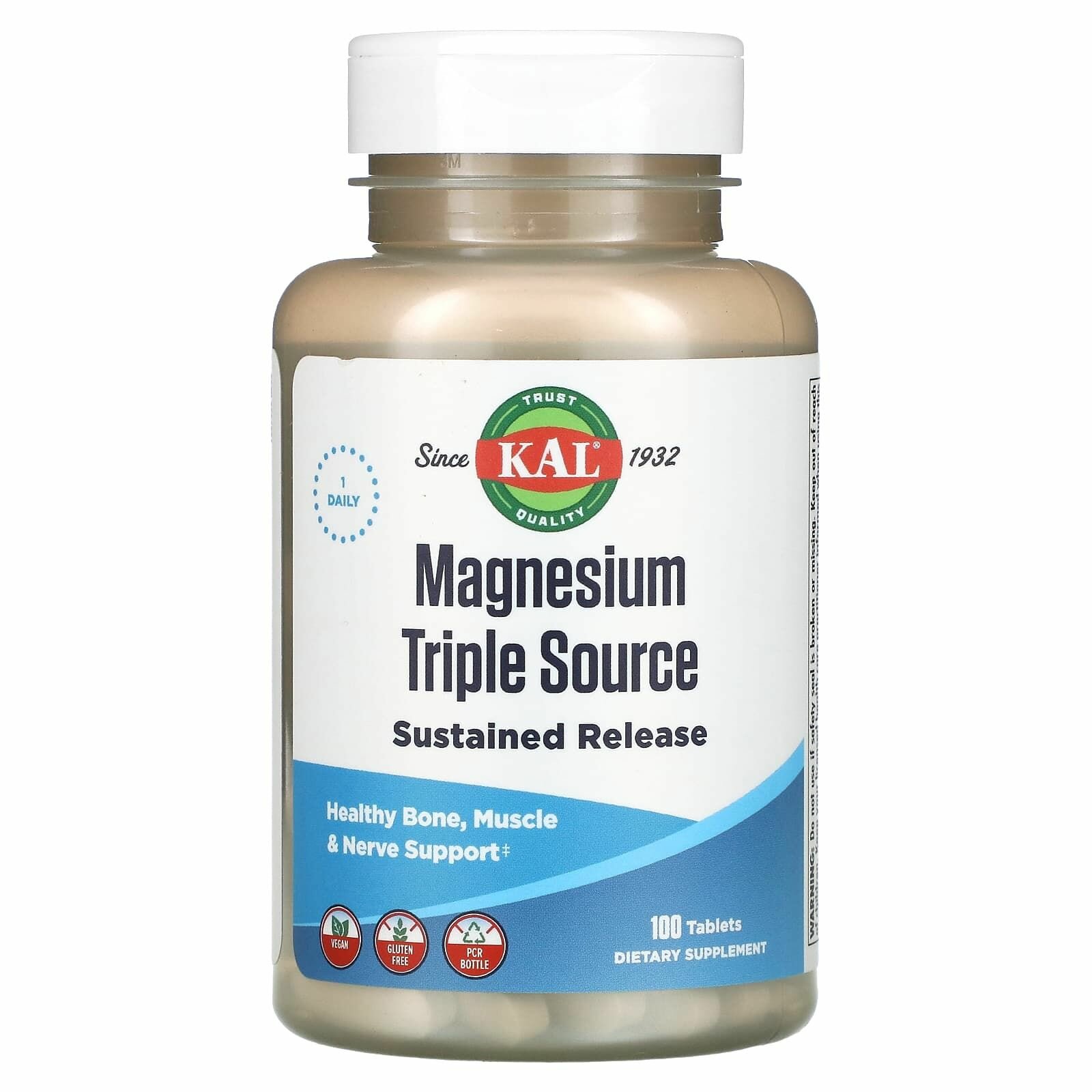 KAL Магний, Витамин B6, Magnesium triple source SR 100 таблеток