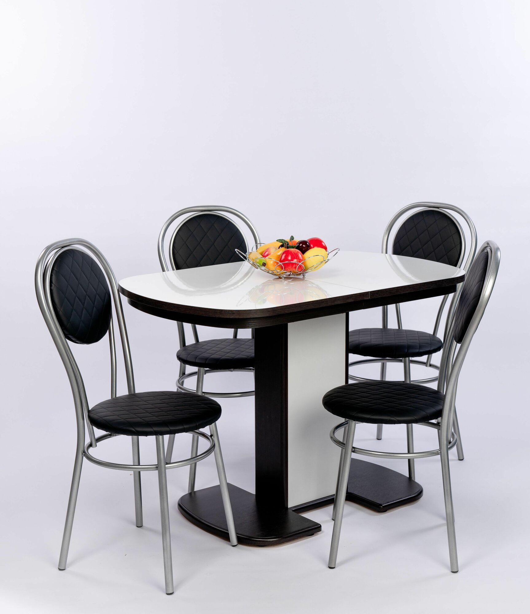 Обеденная группа Элегант/Цезарь Венге/Белый/чёрный