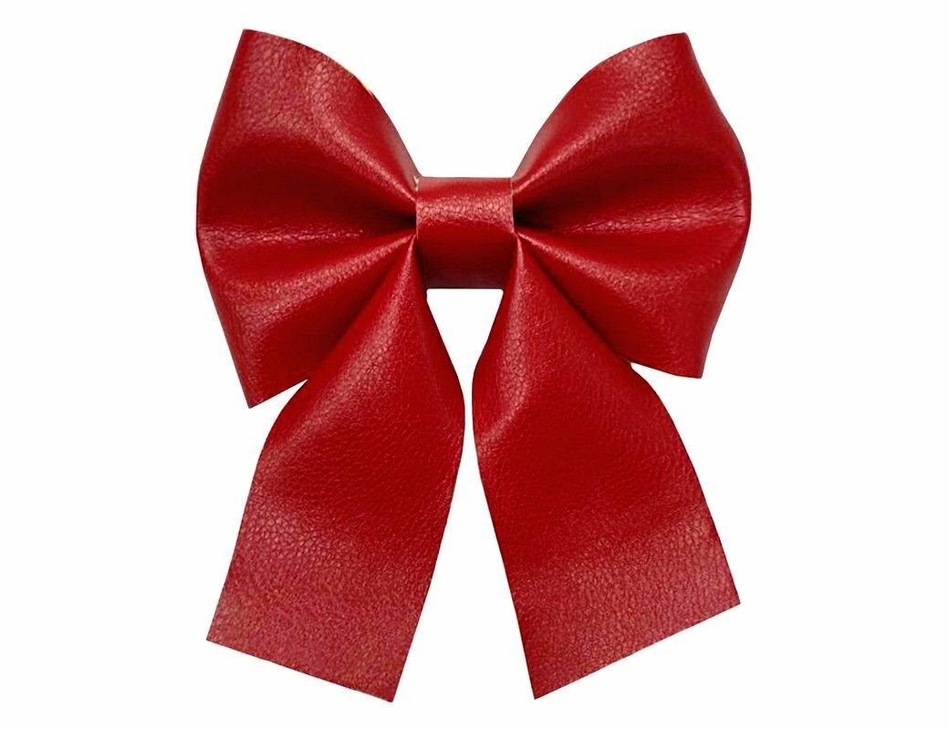 Украшение для уличной елки Бант Нарядный красный, эко-кожа, 18 см, МанузинЪ