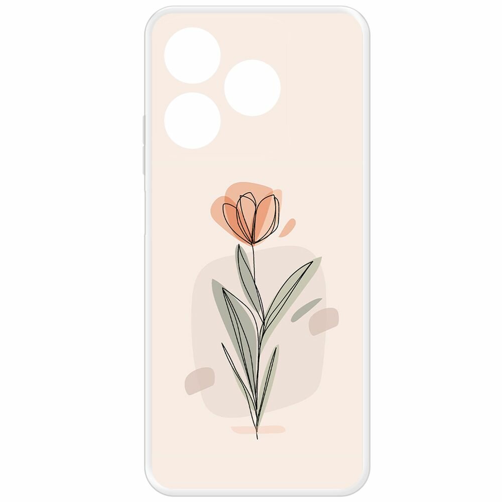 Чехол-накладка Krutoff Clear Case Тюльпан для Realme C61