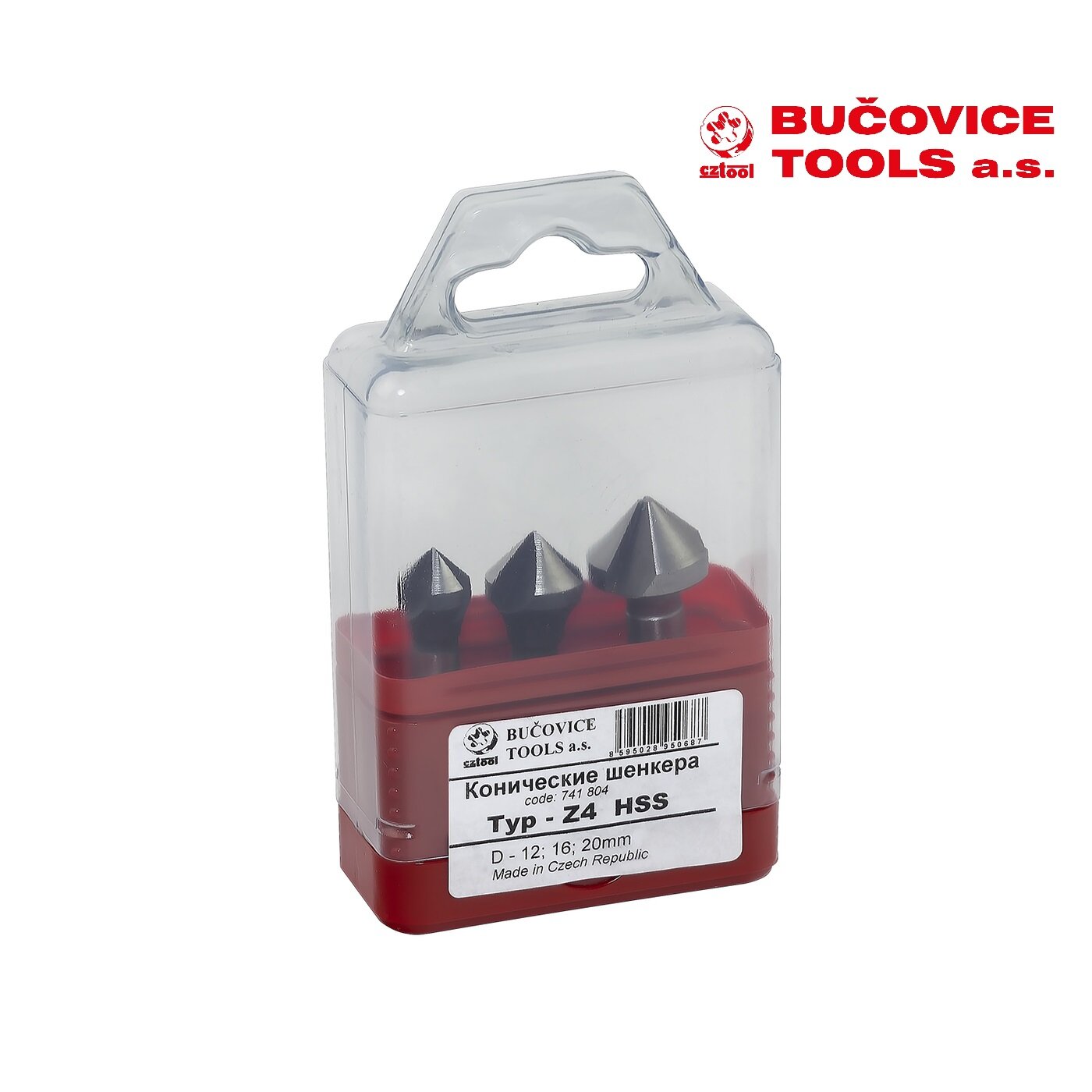 Набор зенкеров BUCOVICE TOOLS (741804) 3шт (12,16,20мм) для металла и пластика, в пластиковом кейсе