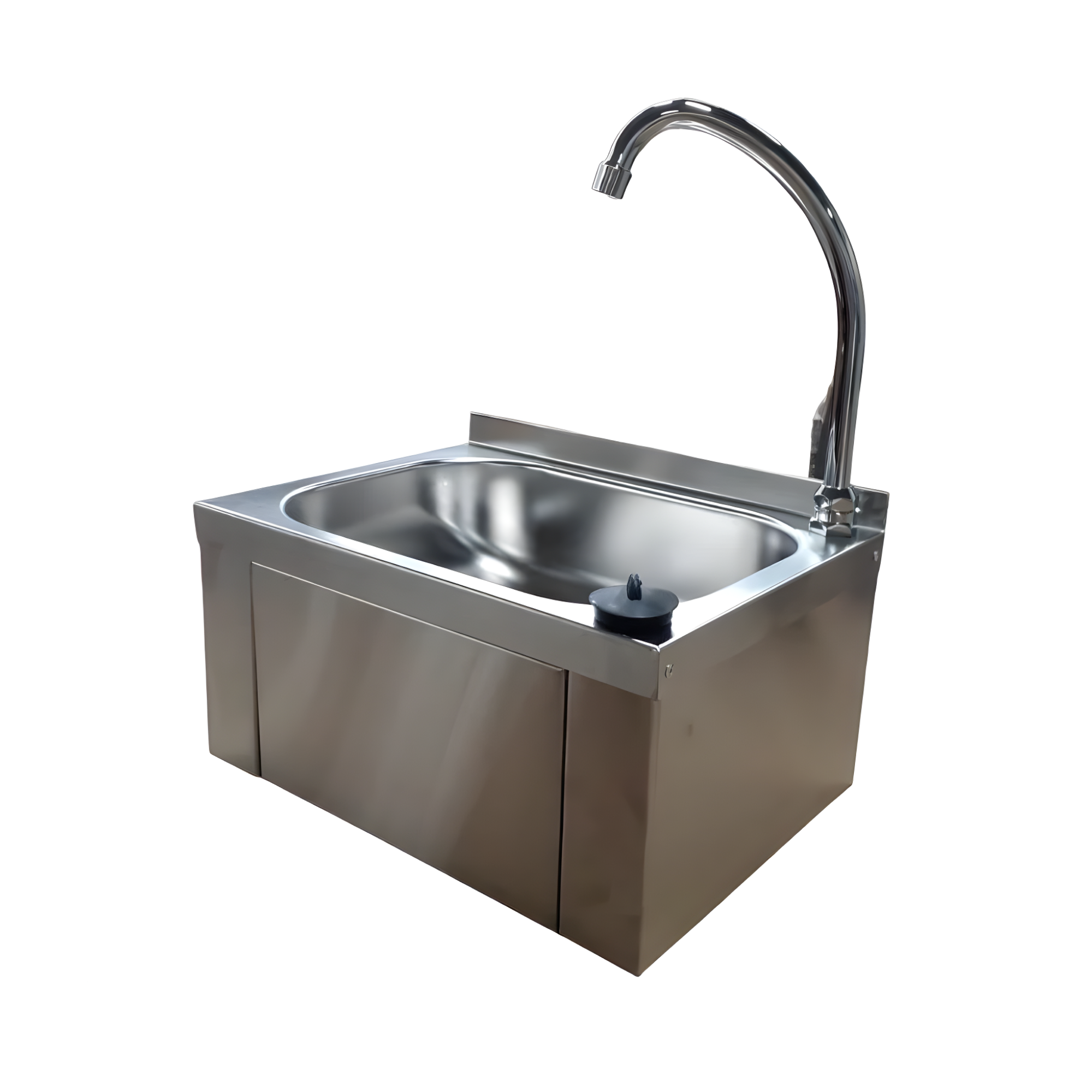 Рукомойник ITERMA вц 15-400/310 п смеситель, нерж. сталь AISI 304, настенный, коленный клапан воды