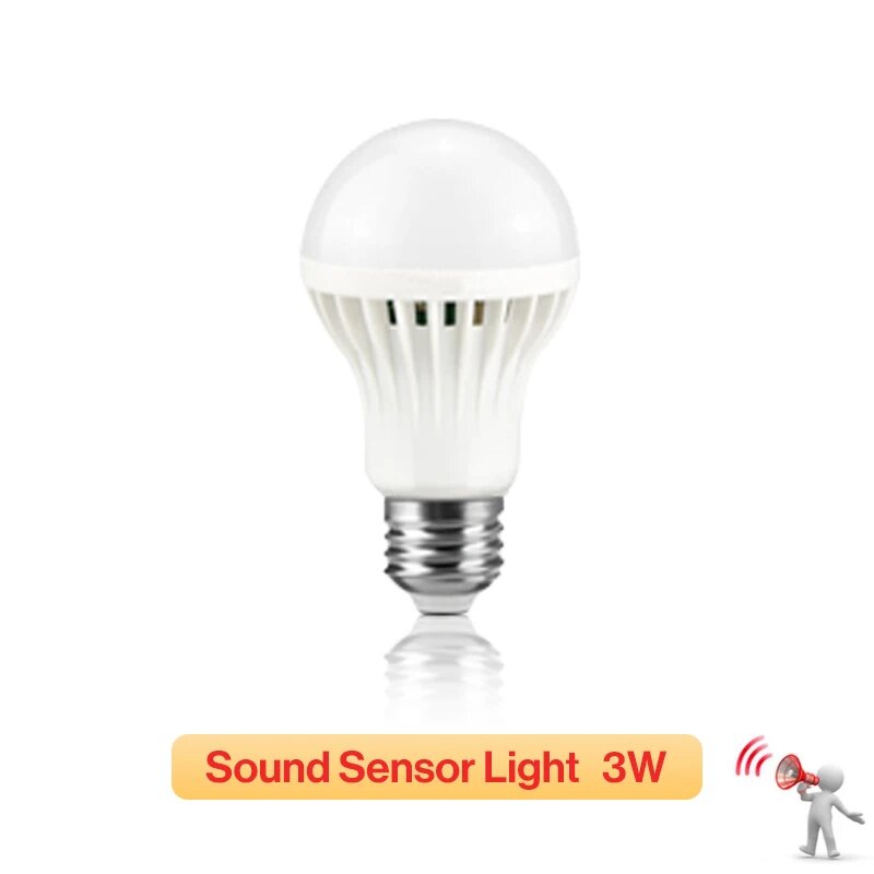 KARWEN Светодиодная лампа с датчиком движения 220V Sound Sensor 3w