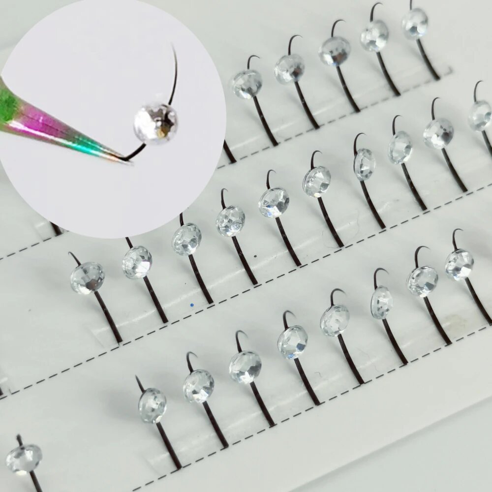 Синтетические накладные ресницы VETERAN TECH блестки синие 1-1.5 см 11 мм, ZZ