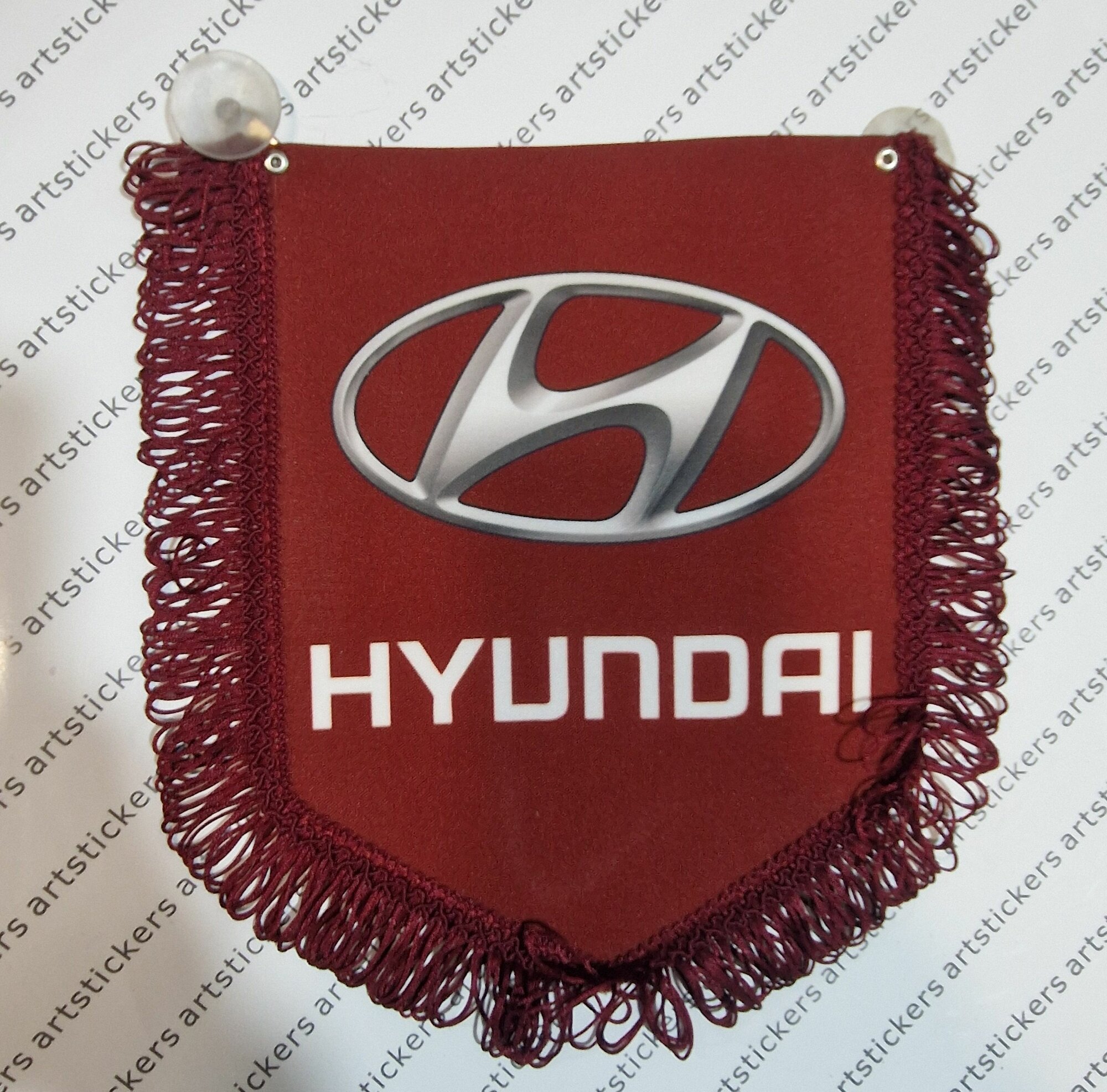 Вымпел HYUNDAI, 20х25см, двусторонний на присоске, ткань, аксессуар для авто