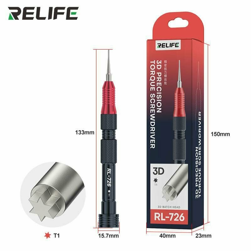 Отвертка 3D прецизионная Relife RL-726 (T1), динамометрическая, магнитный наконечник