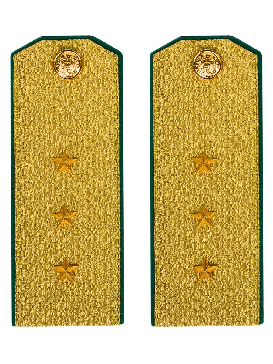 Погоны Пограничной службы в сборе картон Старший Прапорщик золотые