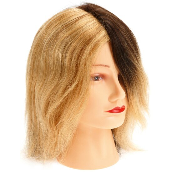 Голова учебная Dewal Professional DEWAL 4 цвета (шатен, блонд, брюнет, седой), натуральные волосы 20-25 см