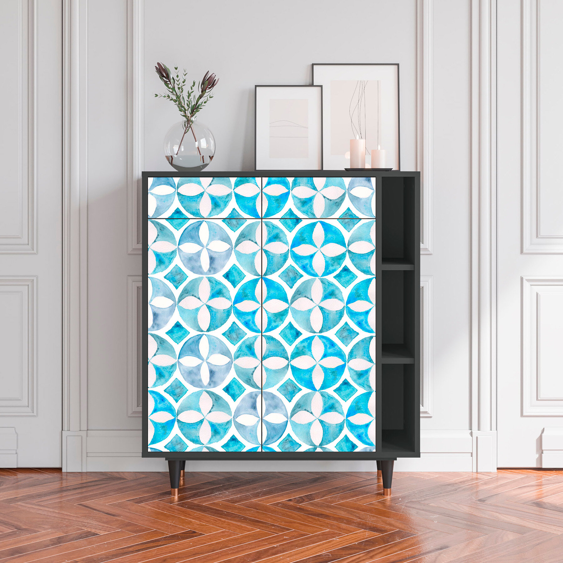 Комод - STORYZ - BS6 Porto Mood, Размер - 94 x 110 x 41 см, Цвет корпуса - , Антрацит