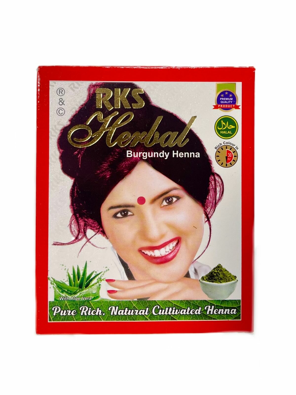 Herbal BURGUNDY Henna, RKS (Индийская хна для волос бургунди), 1 уп. (6 пак. по 10 г.)