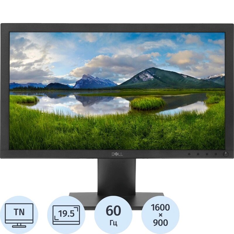 Монитор Dell 19.5 E2020H WXGA HD+ 1600x900 LED, Black, VGA, DP