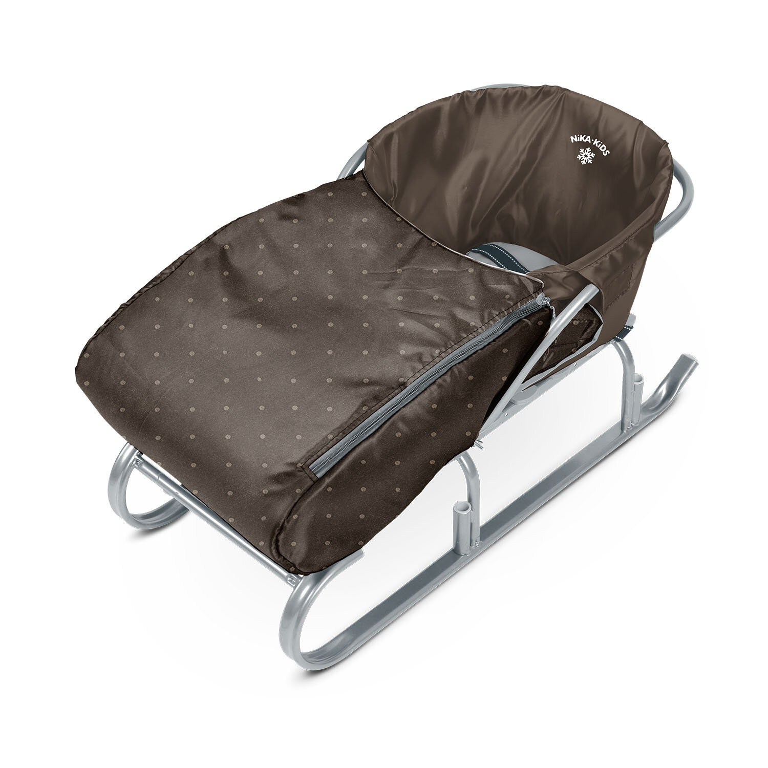 Сиденье-Матрац для санок универсальное Nika, СС3 Коллаж в горошек шоколадный