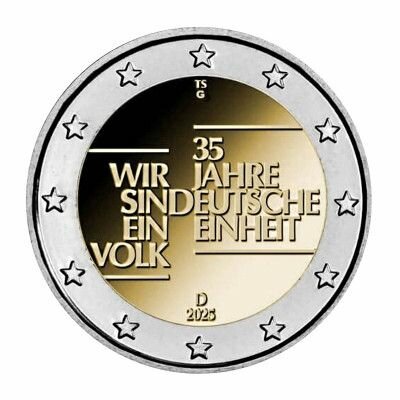 2 евро Германии 2025 года 35 лет немецкого единства G