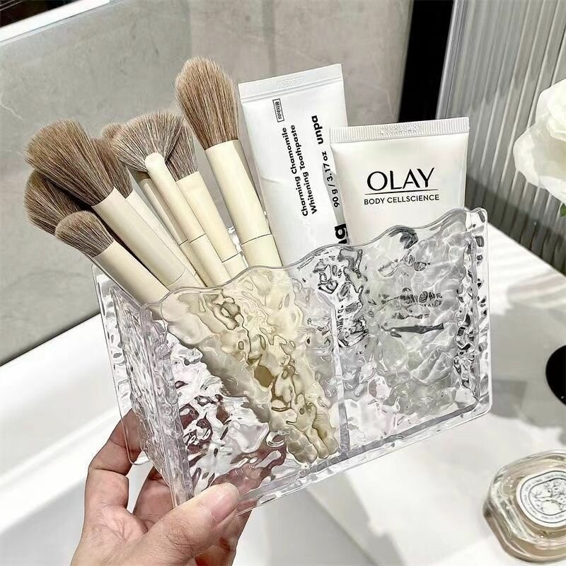 Легкая роскошная коробка для хранения косметики с двумя отделениями, ручка карандашей, органайзер канцелярских принадлежностей, трубка мелких предметов