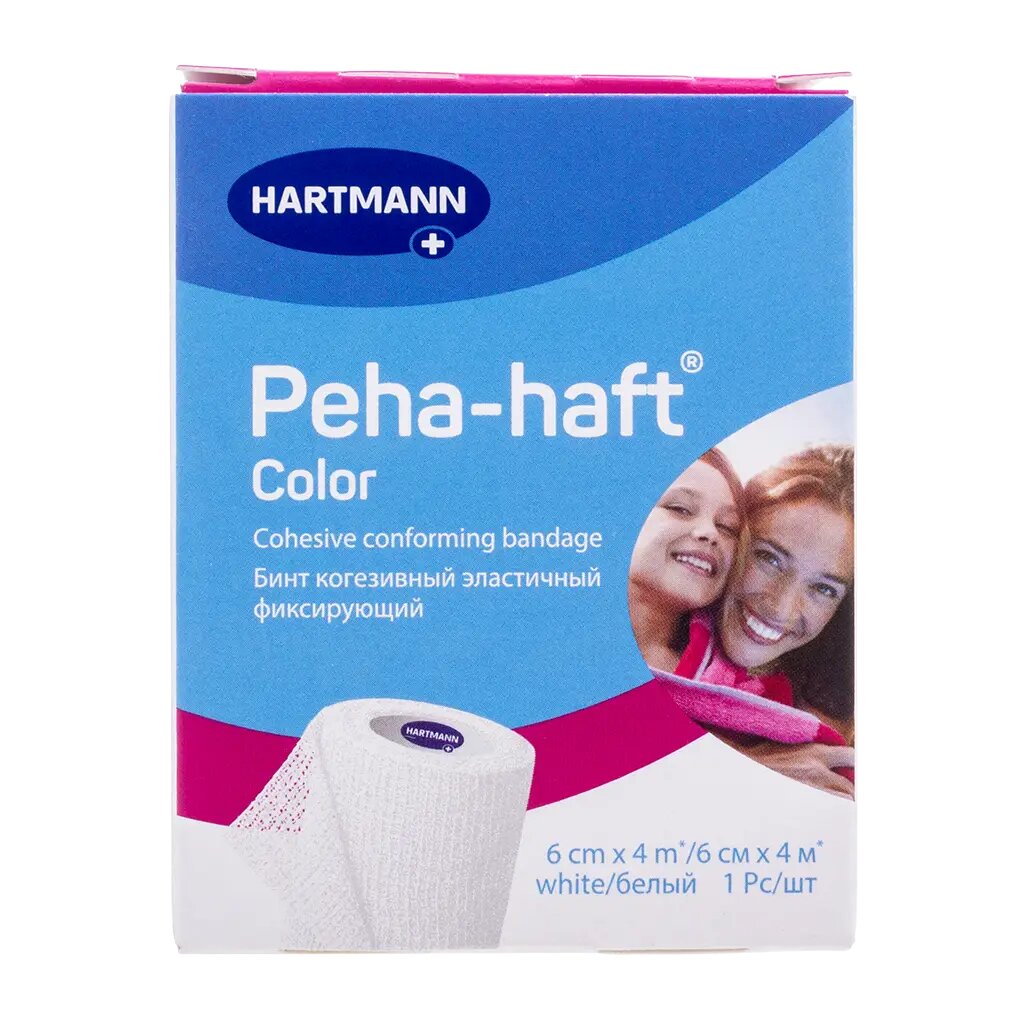 Бинт Пеха-хафт/Peha-haft Color когезивный эластичный фиксирующий 4 м х 6 см белый 1 шт