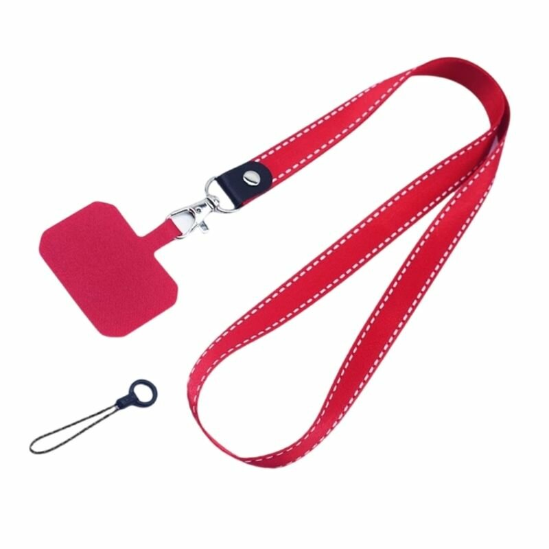 Чехол для мобильного телефона с подвешенным на шее ремешком защиты от падения-красный