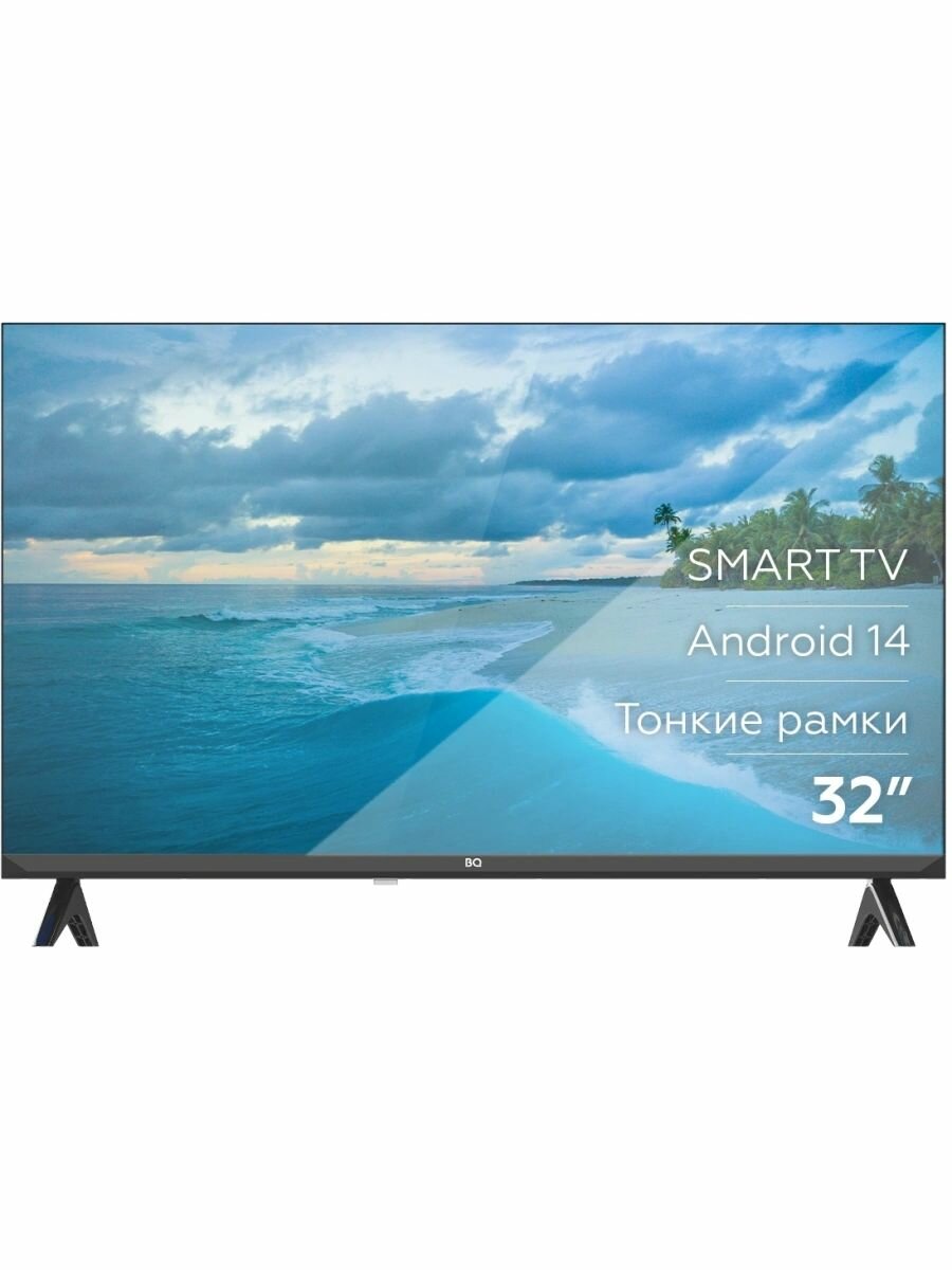 Телевизор BQ 32FS02B 32" LED, HD, черный, смарт ТВ, Android TV