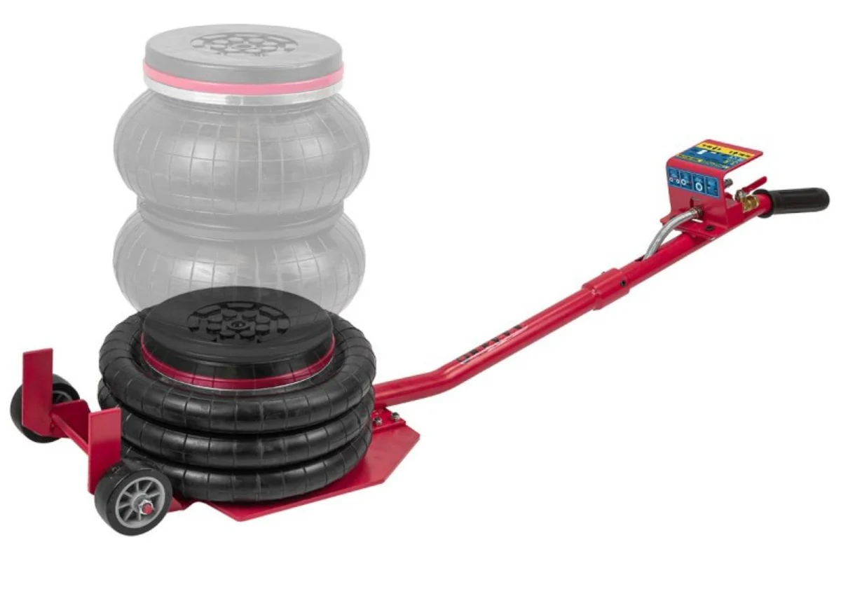 Домкрат подкатной PARTNER 3,5т, пневматический, h 135 - 420 мм, красный