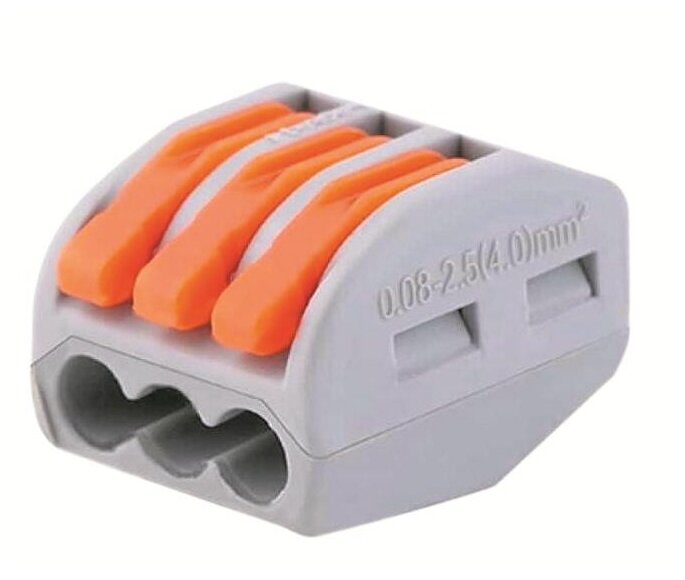 Клемма строительно-монтажная PCT-213 с рычагом 3 отверстия (блист.10шт), TOKOV ELECTRIC TKE-PCT-213/BL10 (1 упак)