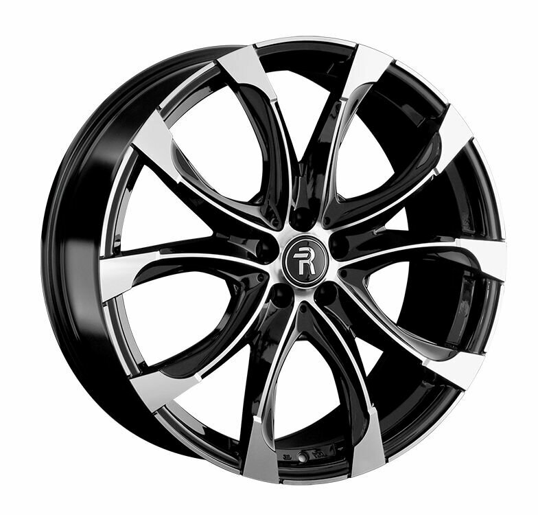 Колесный диск Replay GS2 22x9.5" PCD5x114,3 ET47 D67,1 черный глянцевый с полированными лучами