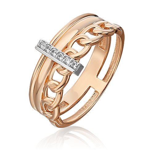 Кольцо, комбинированное золото, 585 проба, топаз