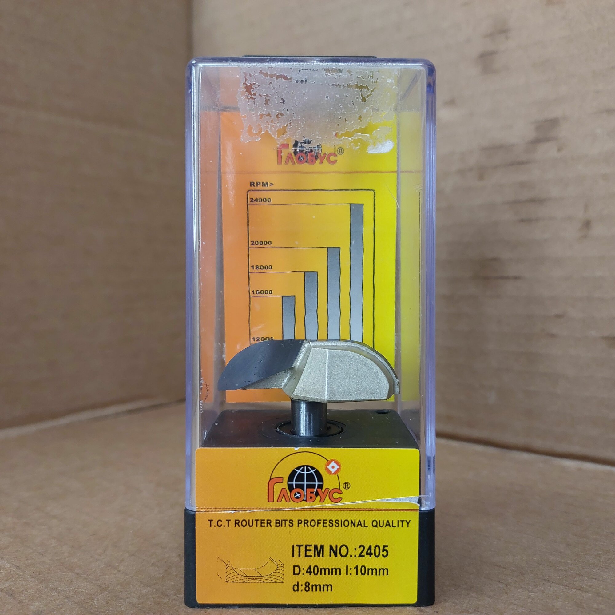 Фреза для фрезеровки фасадов ( псевдофиленка ) Глобус 2405 D:40mm I:10mm d:8mm