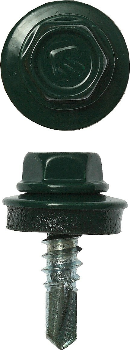 ЗУБР СКМ 6005, 19 х 5.5 мм, зелёный насыщ, 500 шт, кровельный саморез, Профессионал (4-300315-55-019-6005)