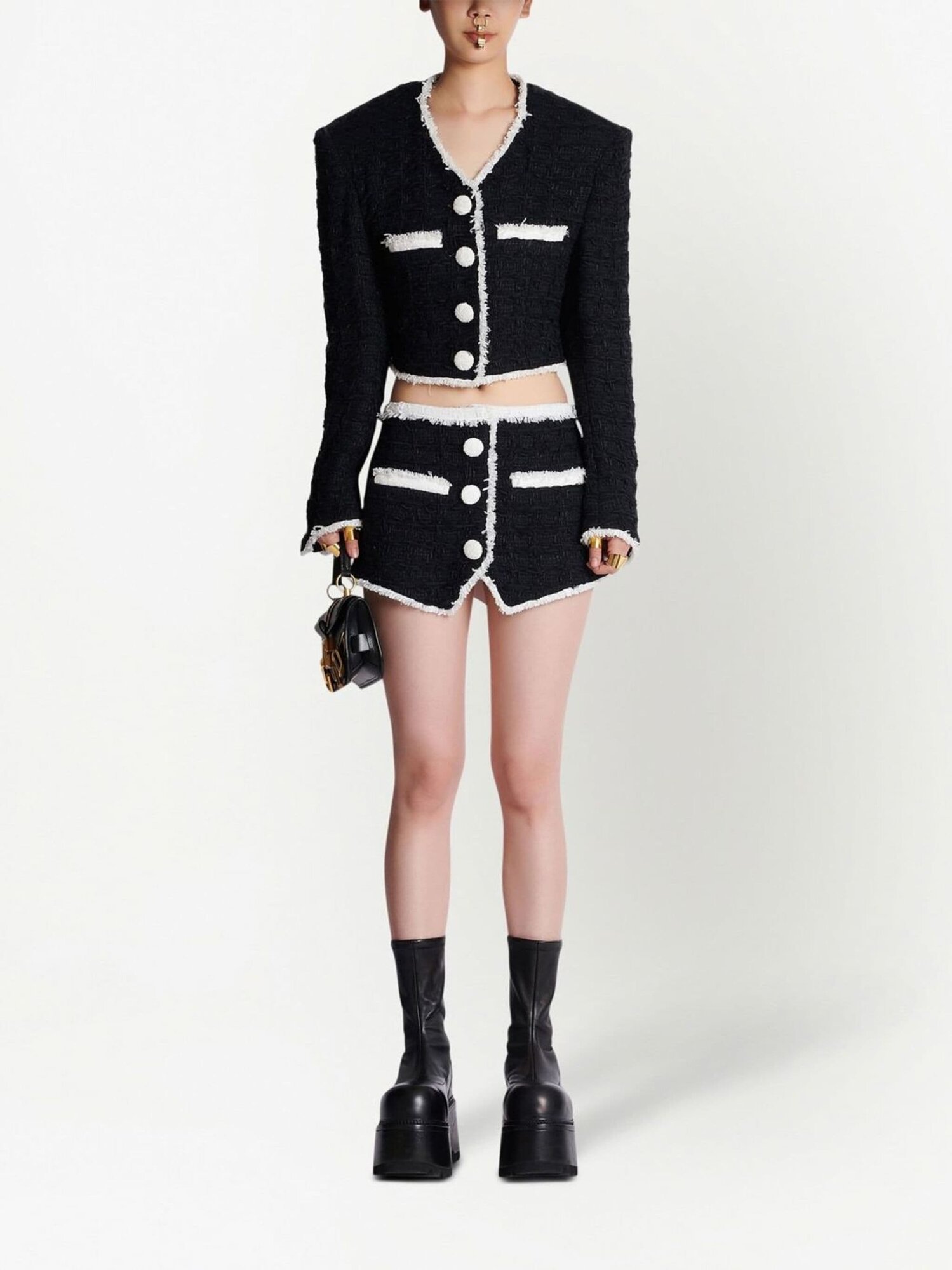 Юбка BALMAIN Tweed mini skirt, размер 38 — фото 1