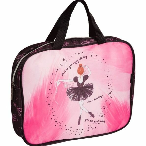 Папка текстиль А4 с ручками "deVENTE. Ballet" с расширением 8 см, на молнии