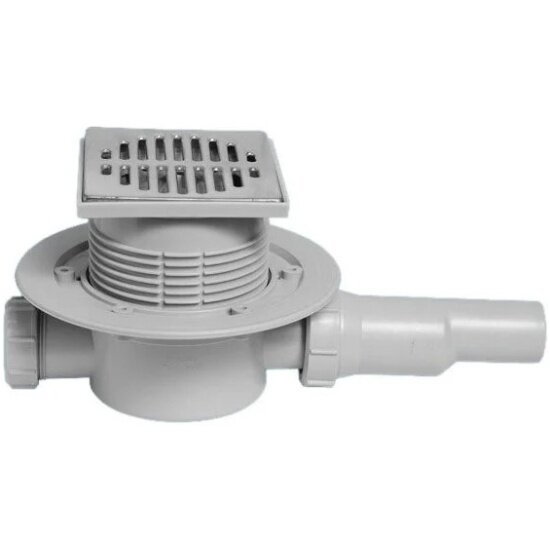 Трап Mcalpine MRFG3, 115 х 115 мм, "сухой" затвор H=87-145 мм, выход 50/40 мм