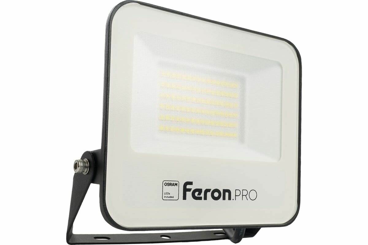 Светодиодный многоматричный прожектор FERON LL-1000, 50W, 6400К, 6000Lm, IP65, 45хOSRAM чёрный 41540