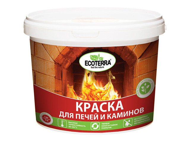 Краска для печей ECOTERRA, 1кг, цвет: красно-коричневая, арт. ЭК000117773